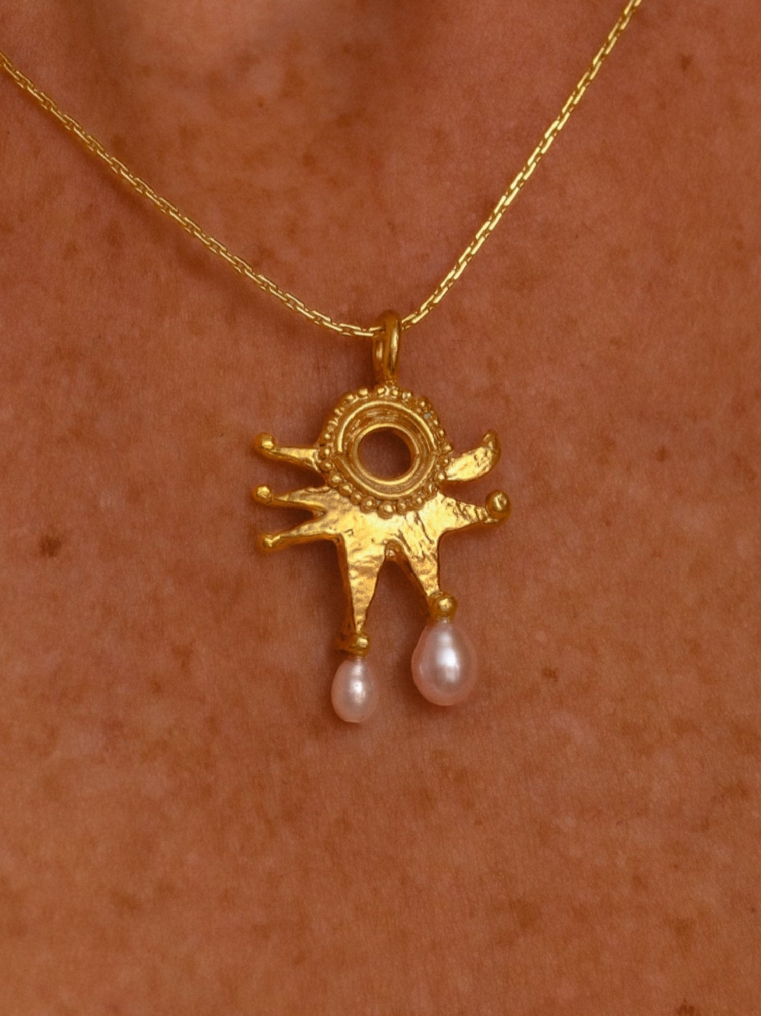 The Pearly Moon Clown Chain - 24k Gold Plated Creole Circus