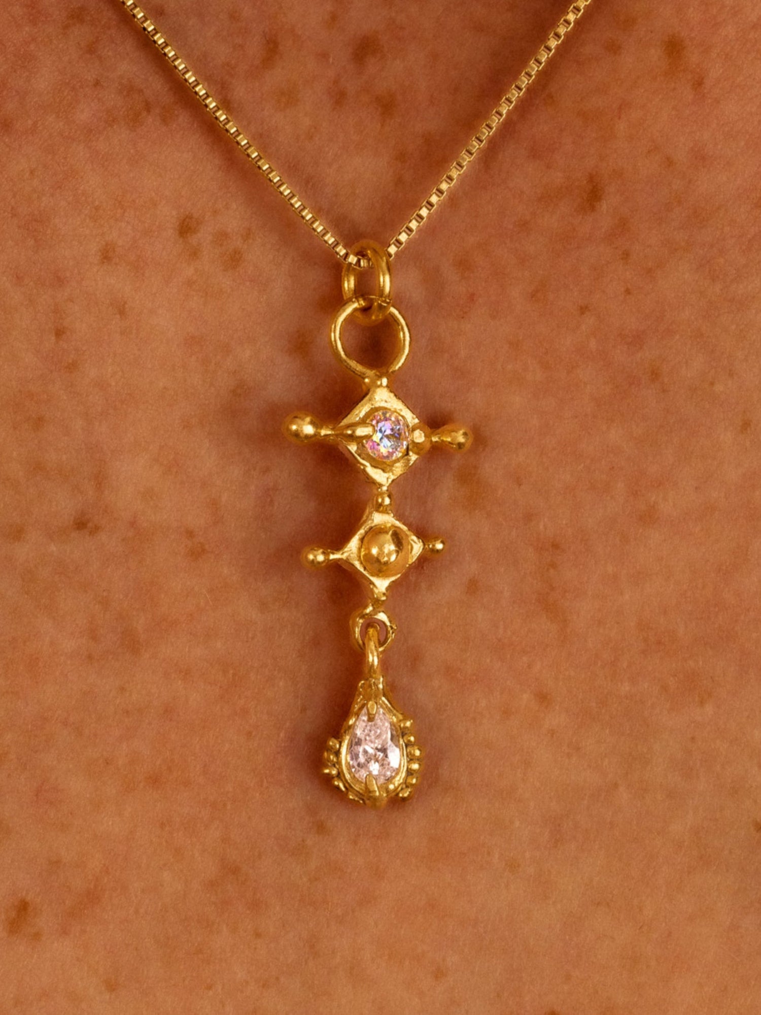 The Aurora Chain - 24k Gold Plated Aurora Borealis Charm Pendant